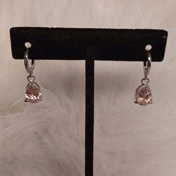 Jewelry | Crystal Pink Tear Drop Earrings | Poshmark